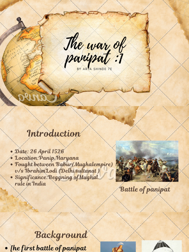 The War of Panipat:1: by Arya Shinde 7E | PDF