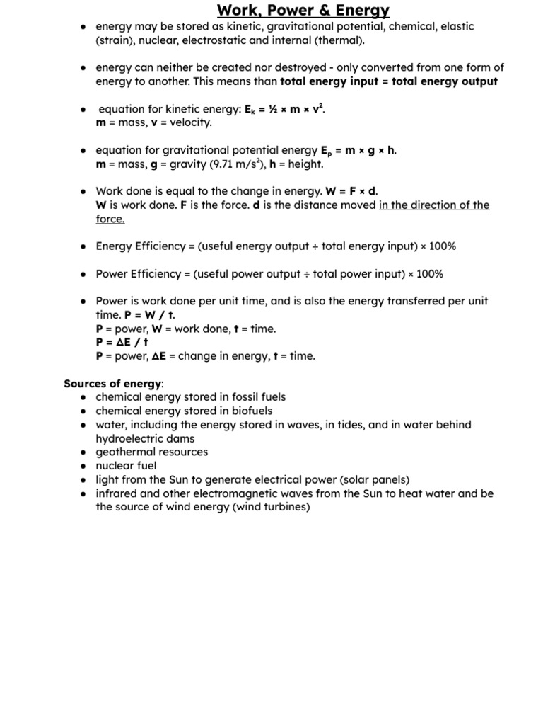 Physics Energy, Electricity and Space Notes FR | PDF | Stars | Voltage