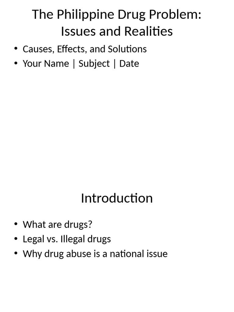 Philippine Drug Issues: Causes and Solutions | PDF