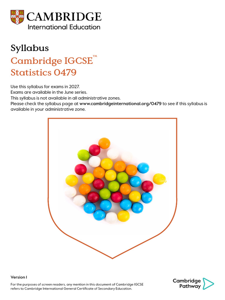 Cambridge IGCSE Statistics Syllabus 2027 | PDF | Sampling (Statistics ...