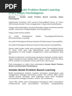Sintaks Pembelajaran Problem Based Learning | PDF