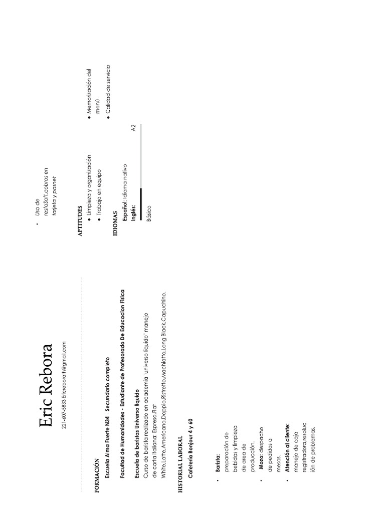 Curriculum Eric Rebora | PDF