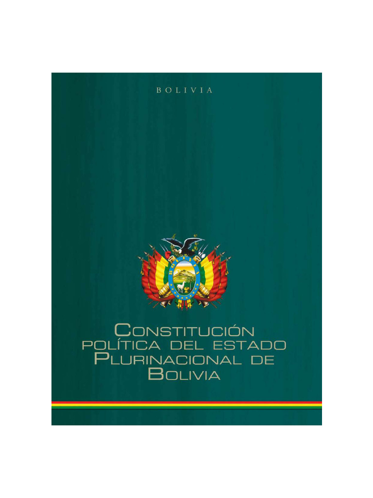Constitución Política Del Estado Plurinacional de Bolivia | PDF