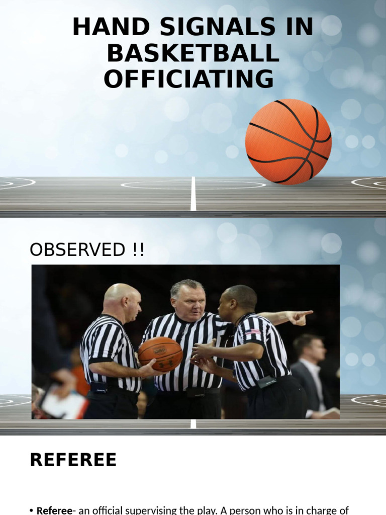 Basketball Referee Hand Signals Guide | PDF | Indoor Sports | Athletic ...