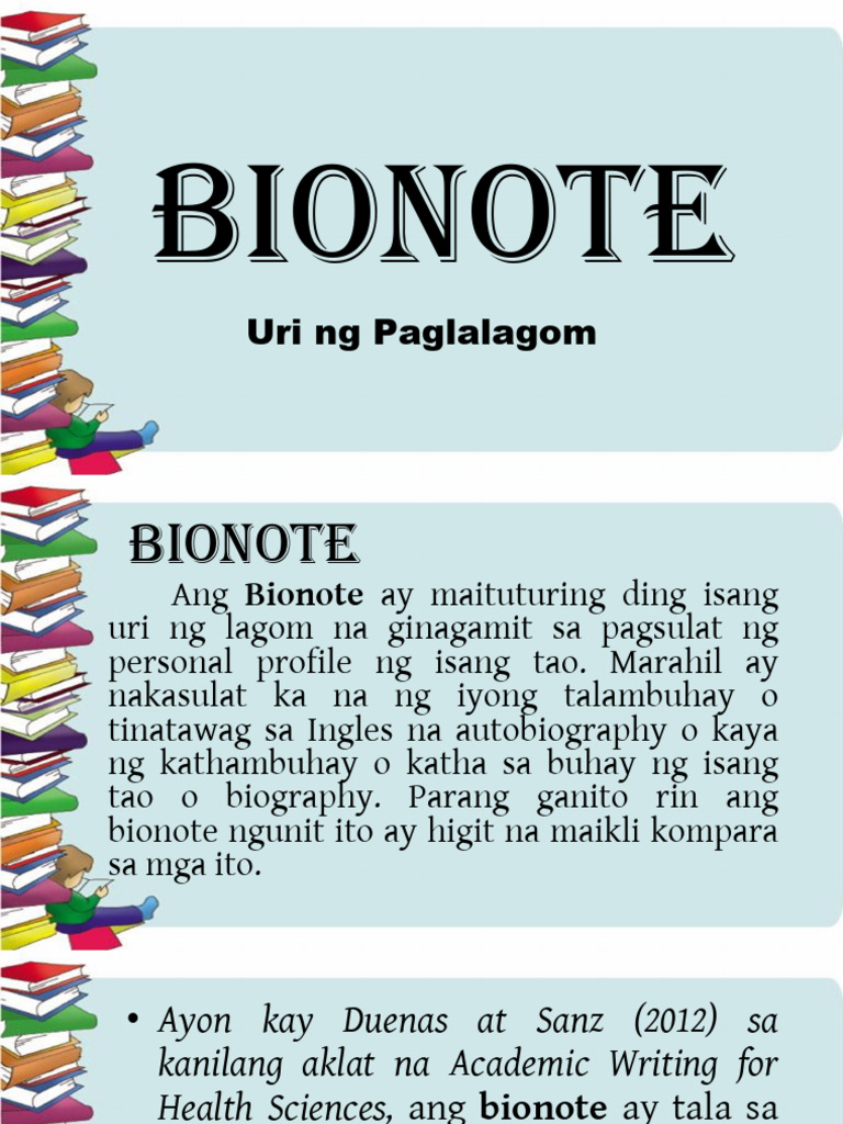 Aralin 6 Bionote | PDF