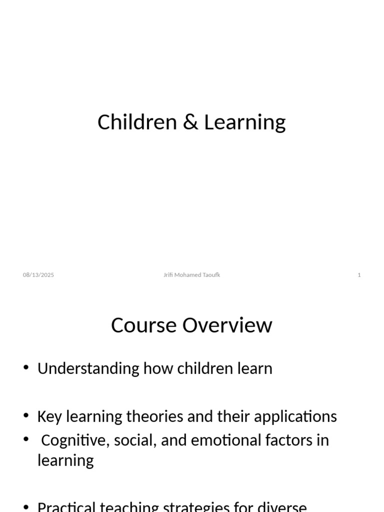 Child Learning Theories Explained | PDF | Learning | Cognition
