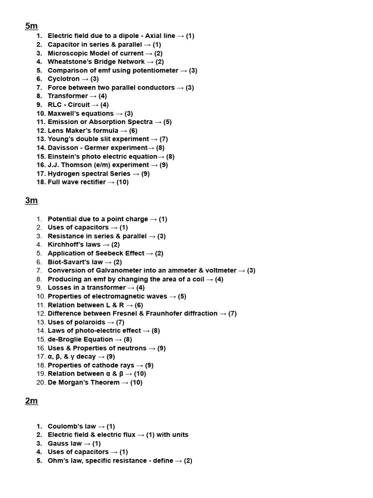 Physic - Important - TN - Class 12 | PDF | Electromagnetic Field | Capacitor