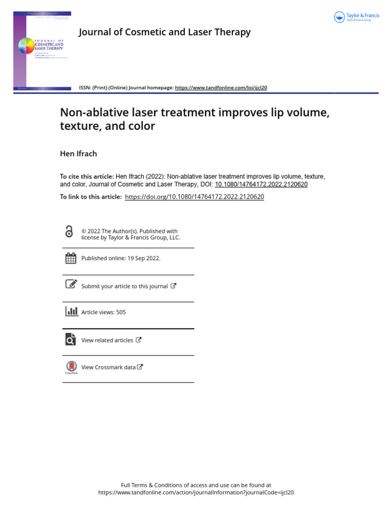 Non-Ablative Laser Enhances Lip Aesthetics | PDF | Lip | Scar