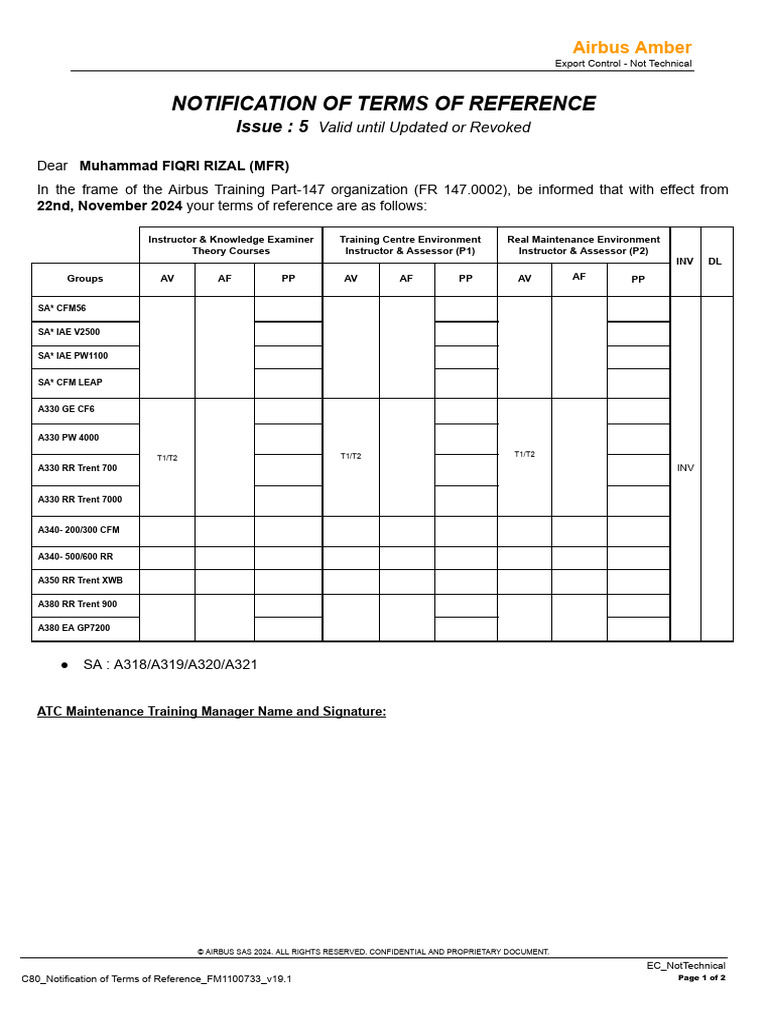 Notification of Terms of Reference - MFR Issue 5 | PDF | Airbus | Jet ...