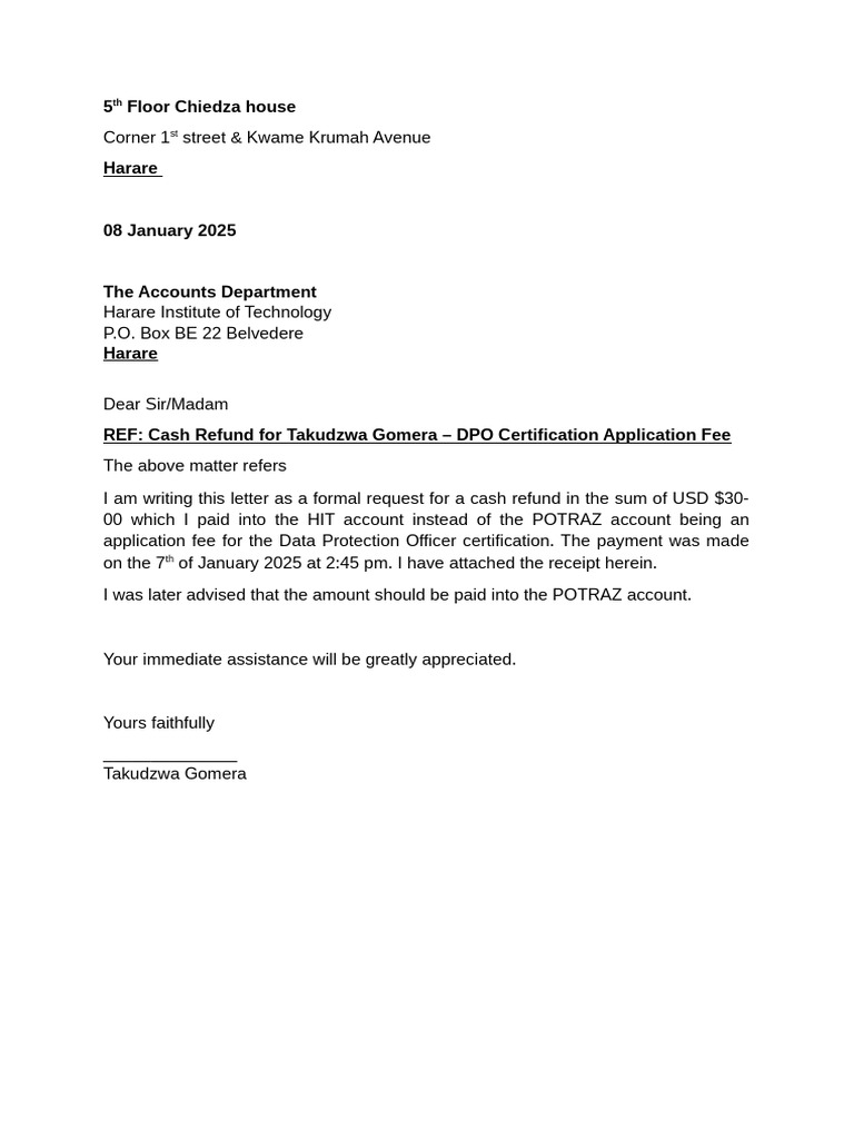HIT Letter | PDF