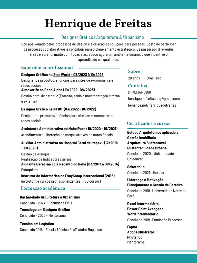 Designer Gráfico e Arquitetura: Henrique Freitas | PDF | Urbanismo