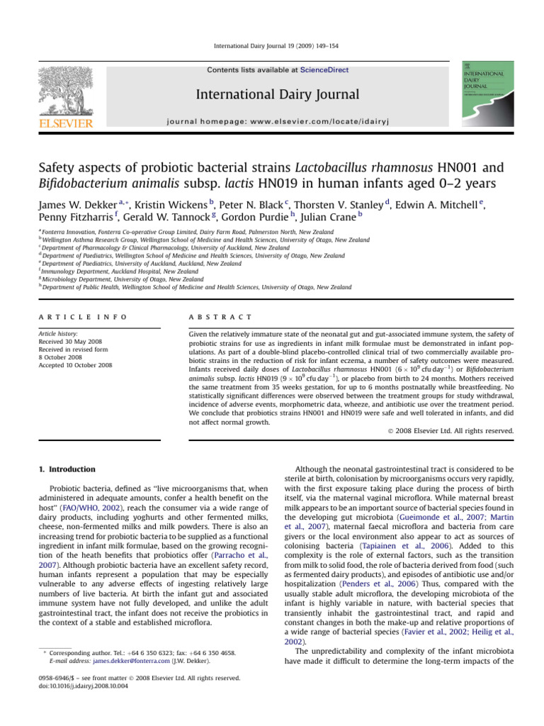 HN001 - HN019 - in Human Infants Aged 0-2years | PDF | Probiotic ...