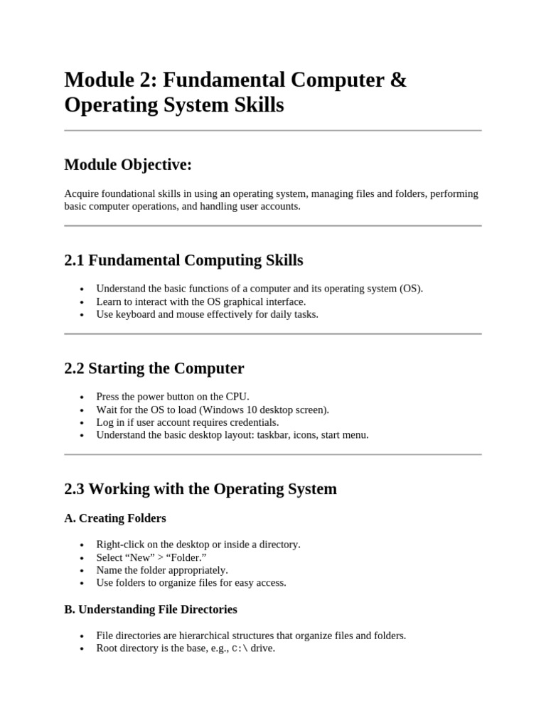 Module 2 Fundamental Computer & Operating System Skills | PDF | Directory (Computing) | Window ...