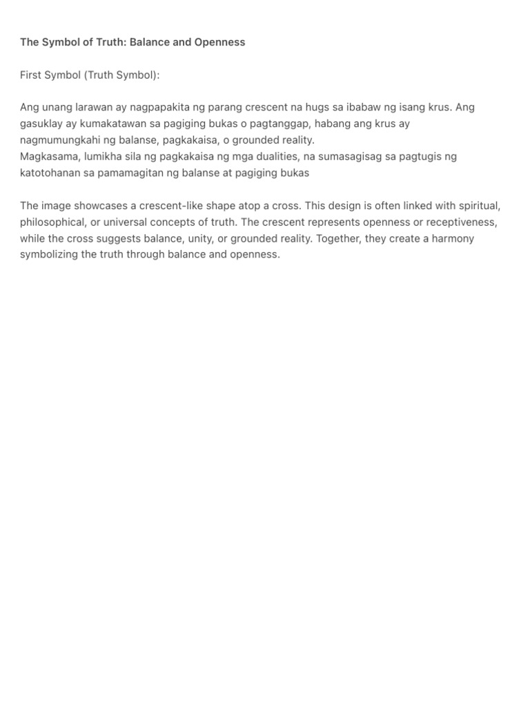 The Symbol of Truth: Balance and Openness | PDF