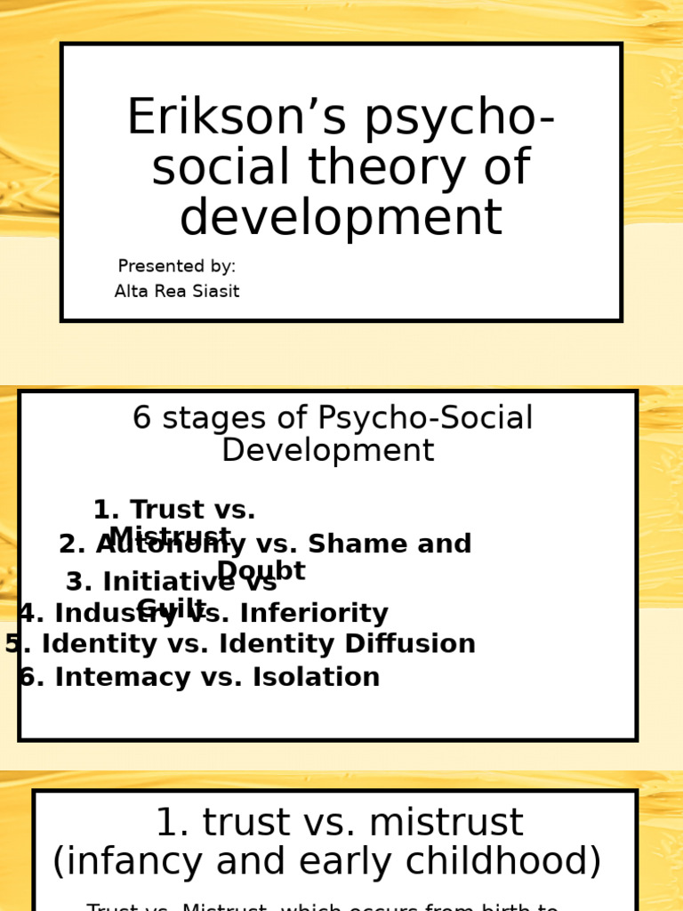 Erikson's Psycho-Social Theory of Development | PDF | Human Life Stages ...