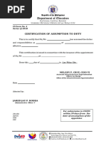 Assumption To Duty 2025 | PDF