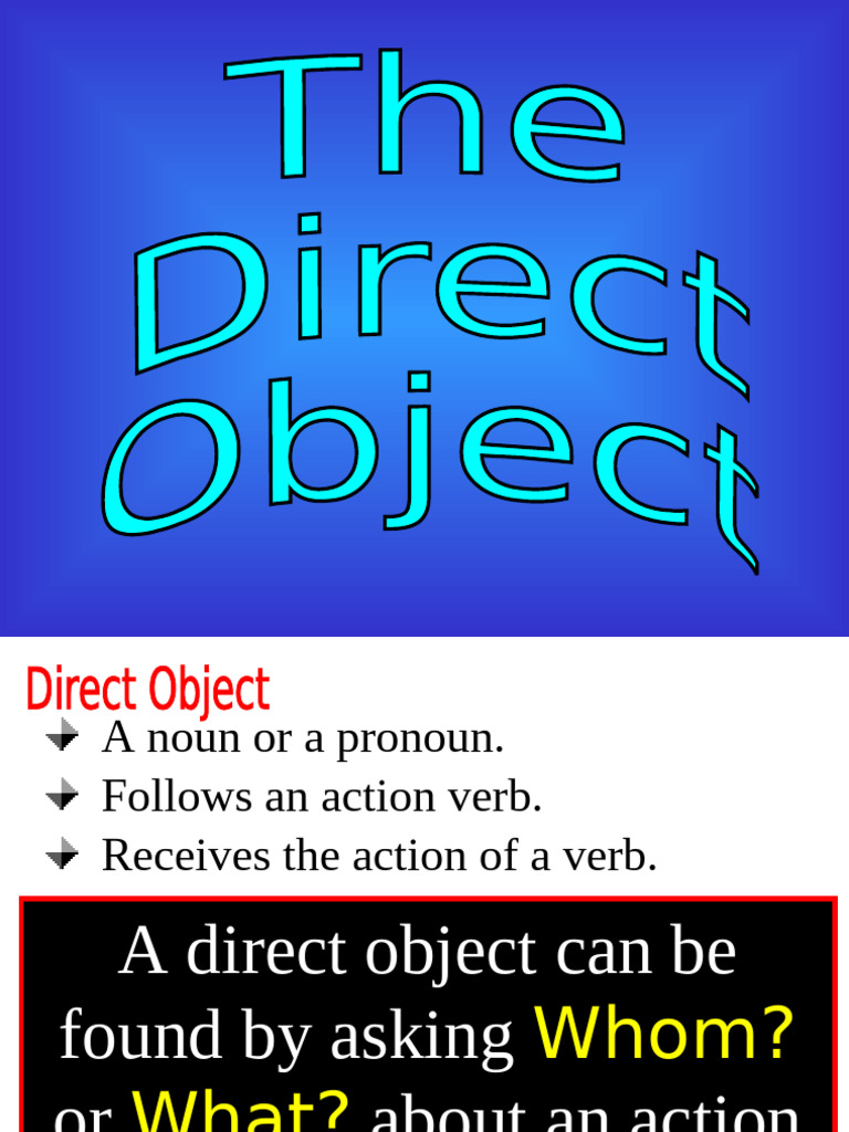 Direct Indirect Objects | PDF