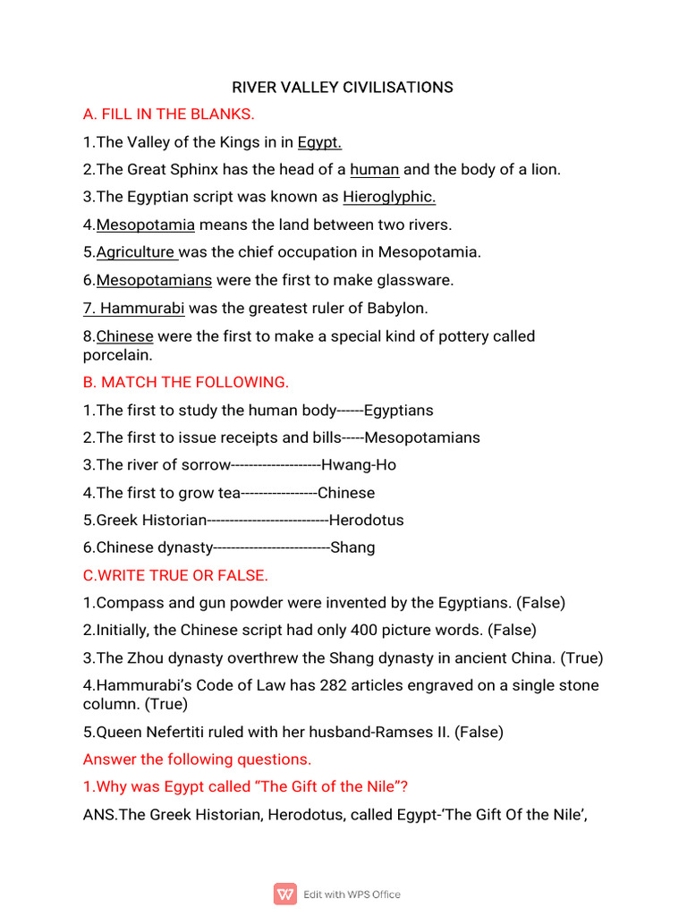 Overview of River Valley Civilizations | PDF