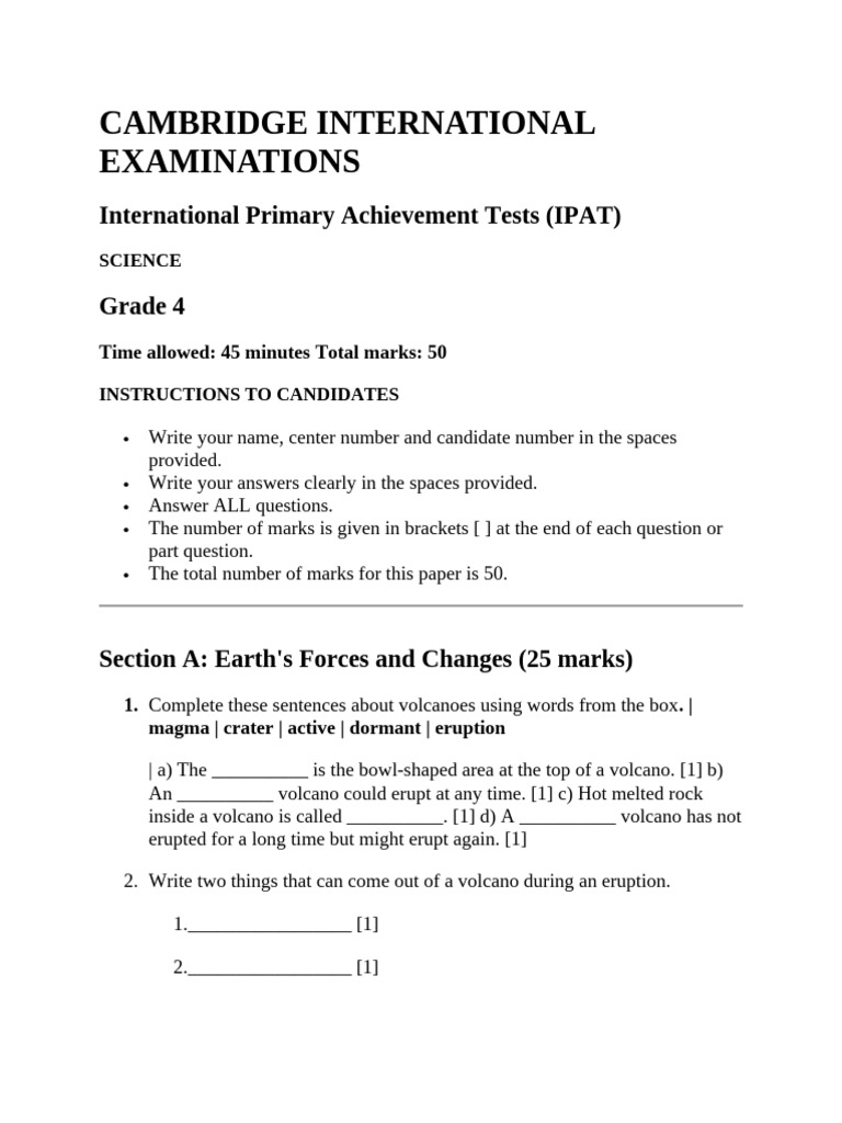 Grade 4 Earthquake Worksheet | PDF | Volcano | Earthquakes