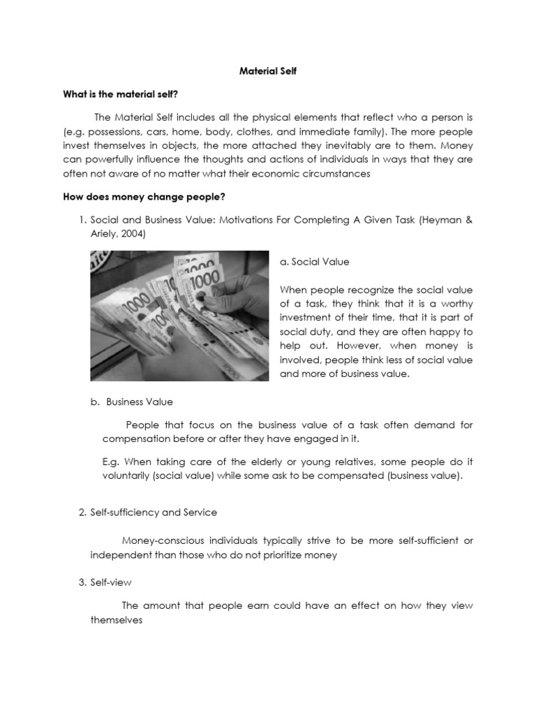 Understanding the Material Self and Money | PDF | Behavior | Psychology