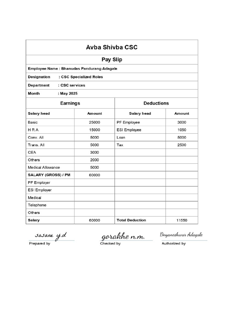Salary Slip May | PDF