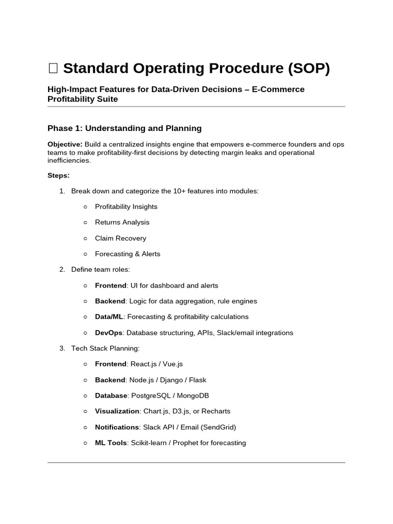 ? Standard Operating Procedure (SOP) | PDF | Databases | Computing