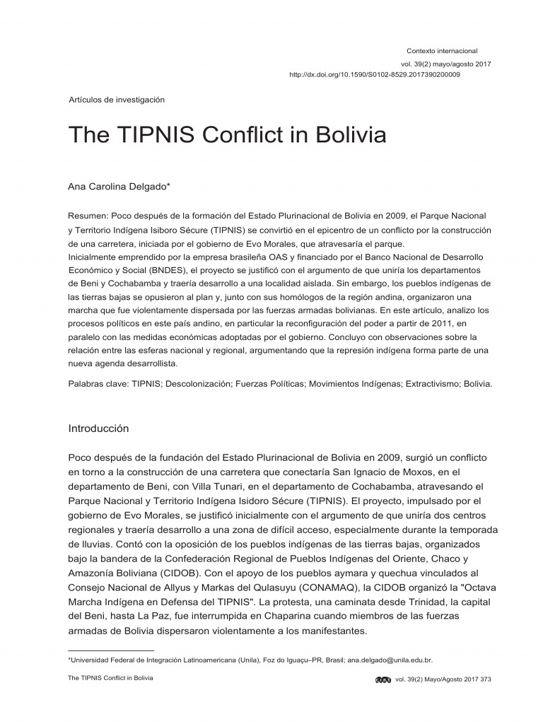 Conflicto TIPNIS en Bolivia: Resistencia Indígena | PDF | Bolivia ...