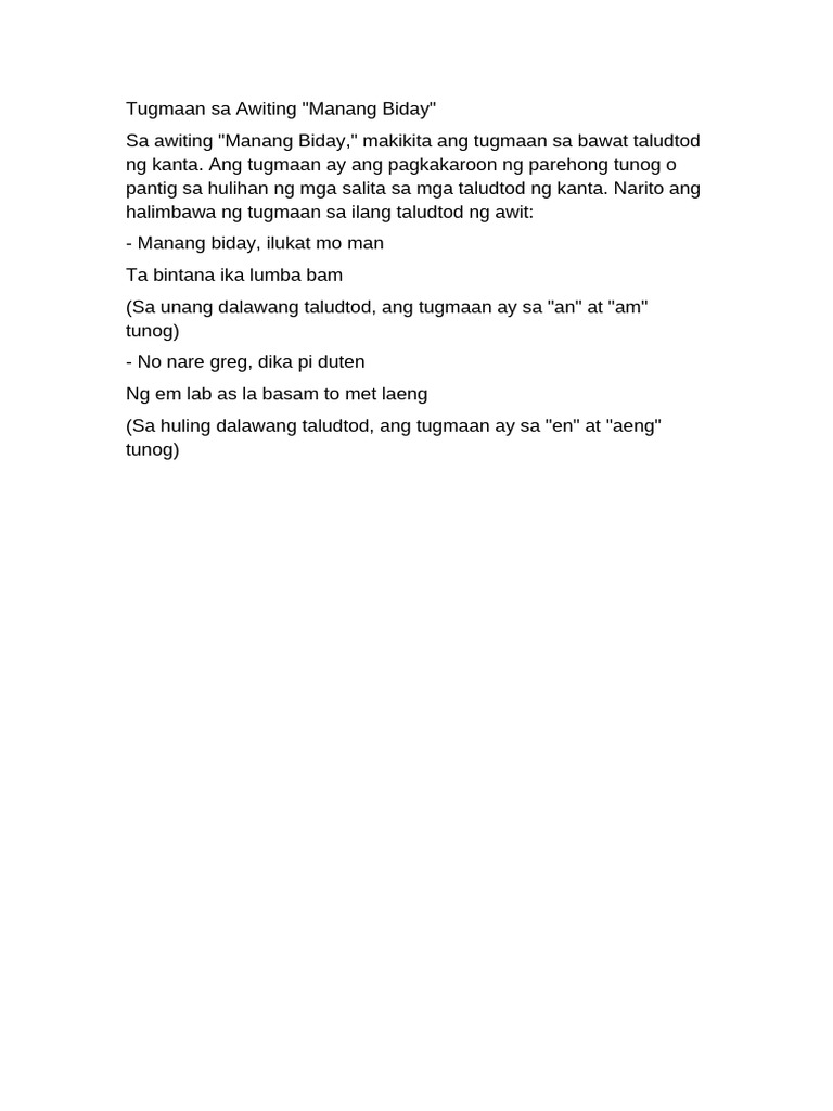 Manang Biday | PDF