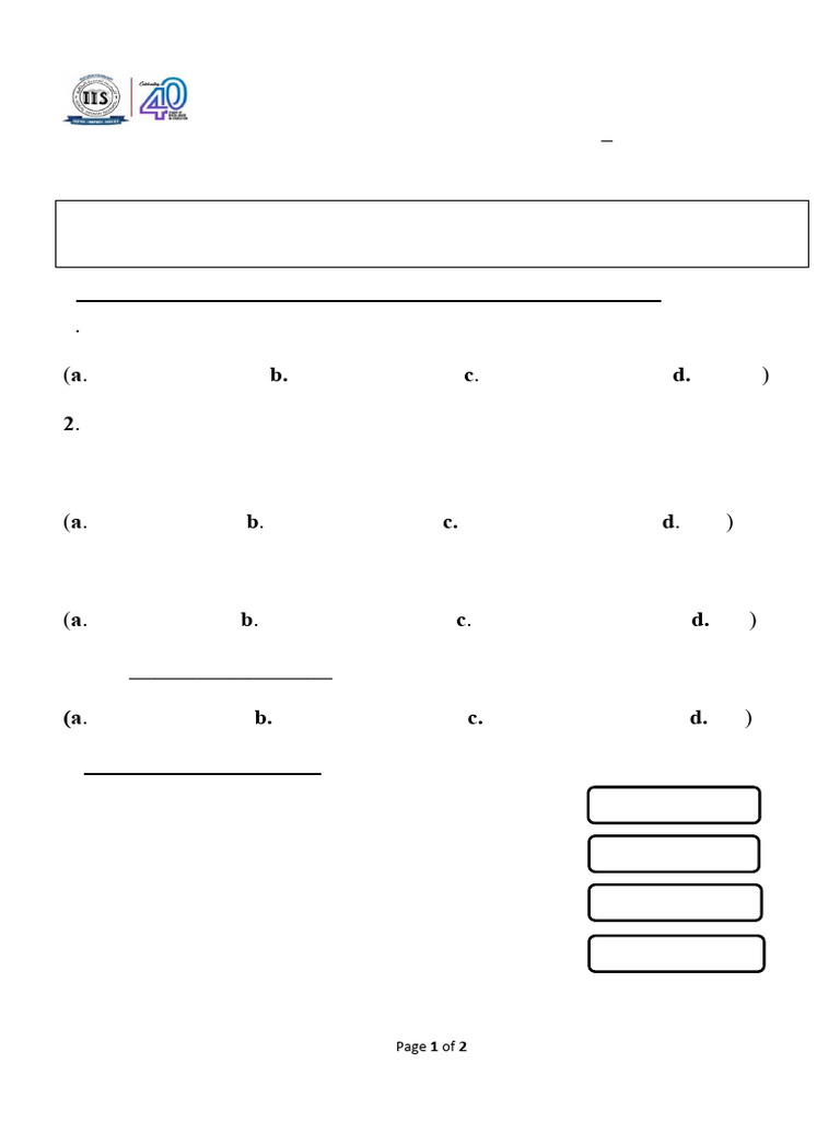 EVS Weekly Test Worksheet for Class II | PDF