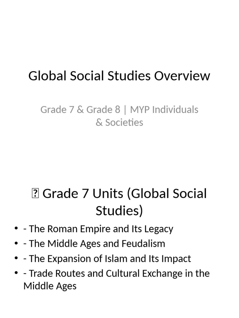 Overview of Global Social Studies Curriculum | PDF
