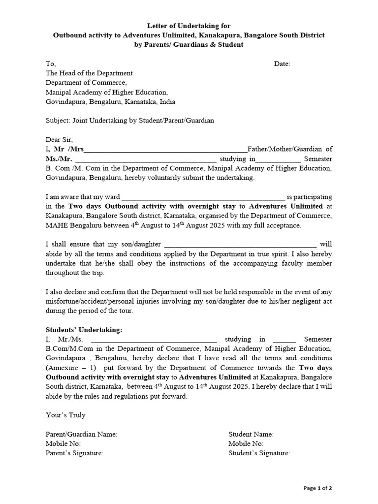 02. Declaration Form – for Outbound Activity | PDF