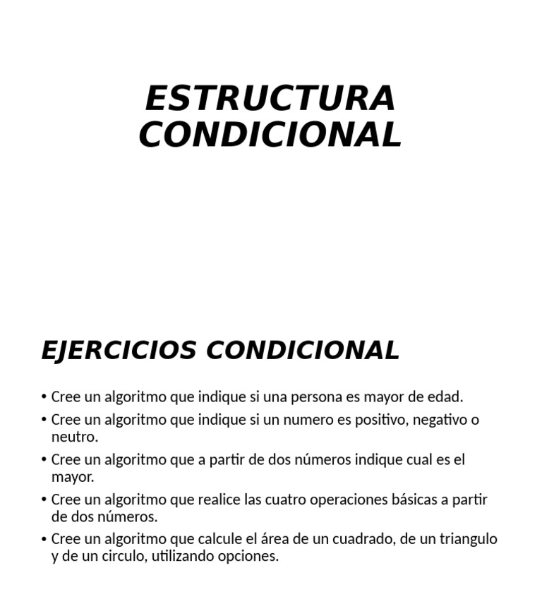 Estructura Condicional Ejercicios1 | PDF