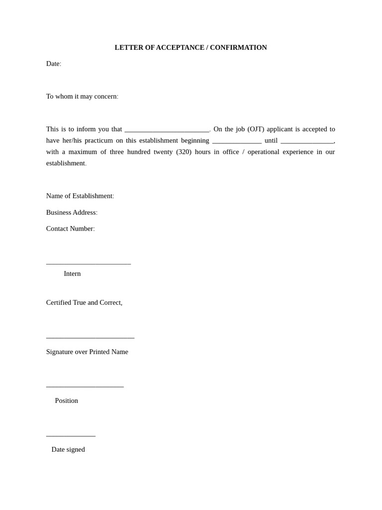 Letter of Acceptance | PDF