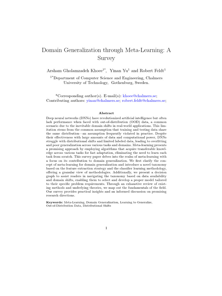 Meta-Learning for Domain Generalization | PDF | Machine Learning ...
