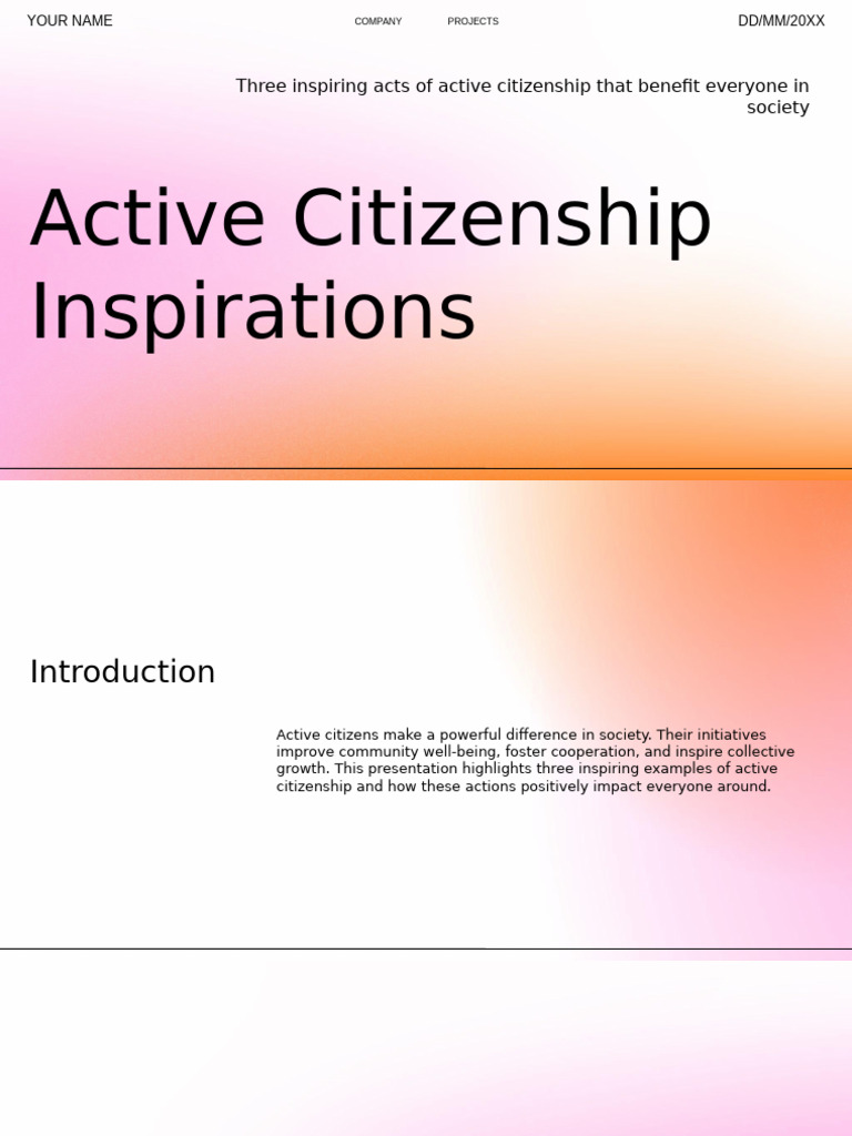 Inspiring Examples of Active Citizenship | PDF | Citizenship | Empowerment