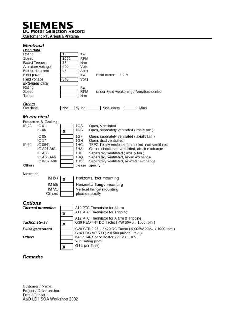 15 kW DC Motor Specification Sheet | PDF | Electrical Components ...