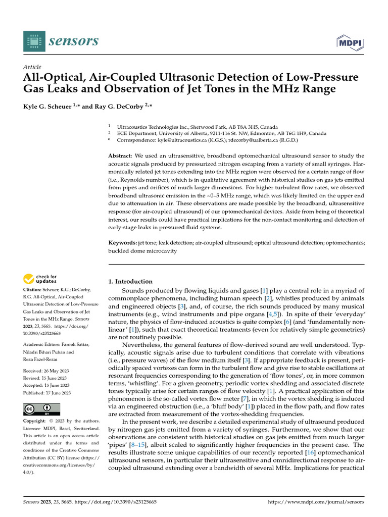 All-Optical, Air-Coupled Ultrasonic Detection of Low-Pressure Gas Leaks ...