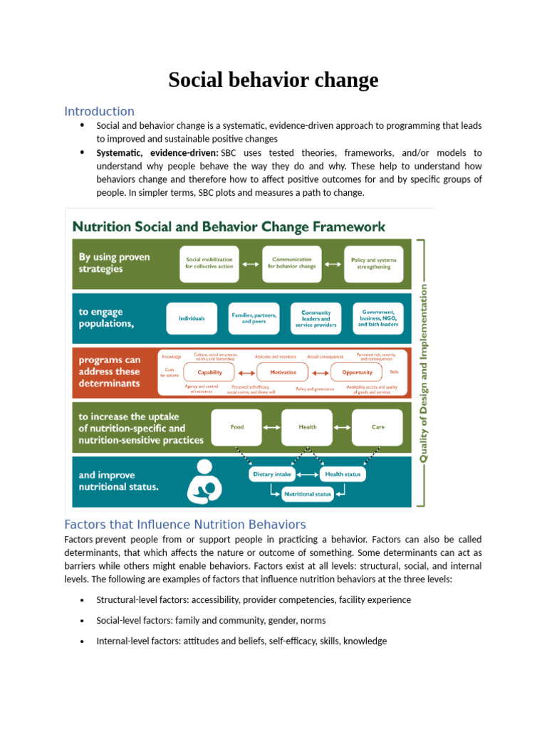 Understanding Social Behavior Change | PDF | Behavior | Motivational