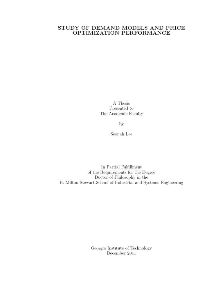 Study of Demand Models and Price Optimization Performance | PDF | Mathematical Optimization | Demand