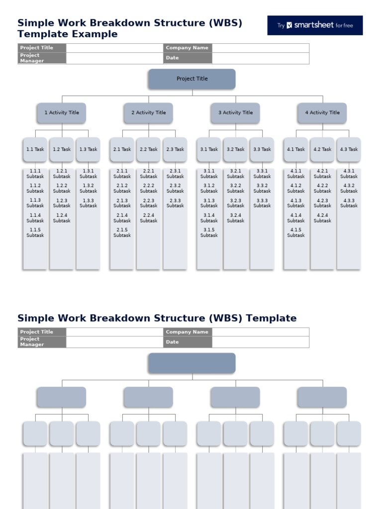 Simple WBS Template for Word | PDF | Project Management | Systems ...
