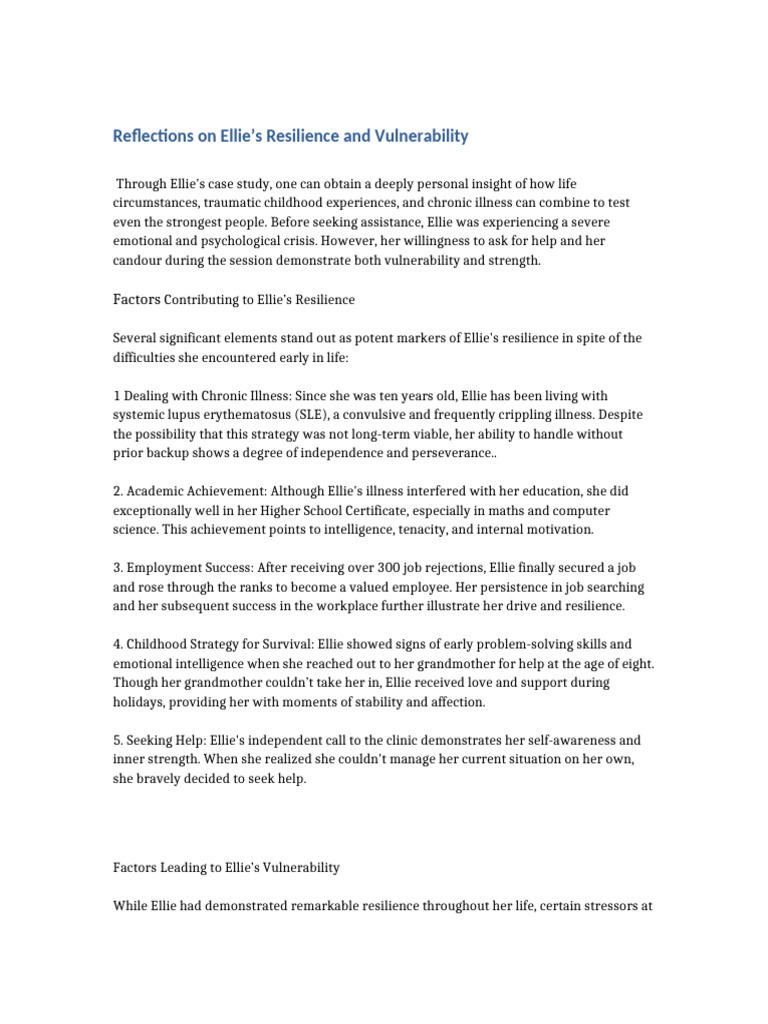 Ellie's Case Study Gillain 2 | PDF | Psychological Resilience | Psychological Trauma