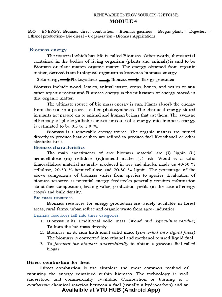 Solution For All Important Questions Module 4 Renewal Energy | PDF ...