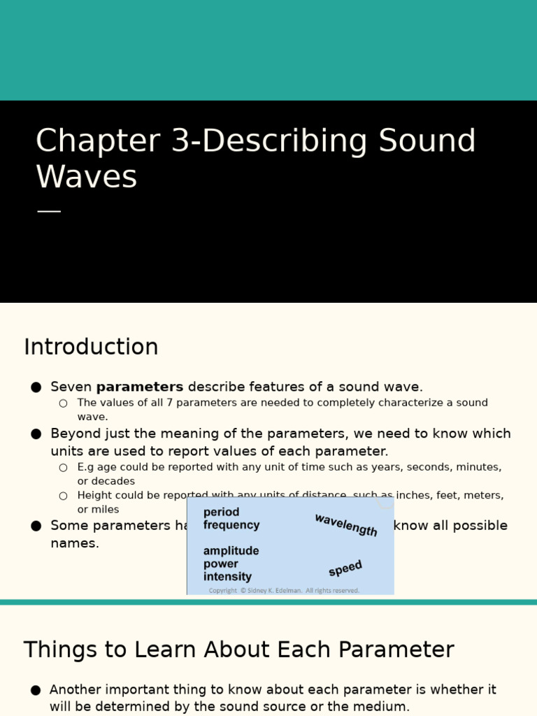 Chapter 3-Describing Sound Waves | PDF | Frequency | Hertz