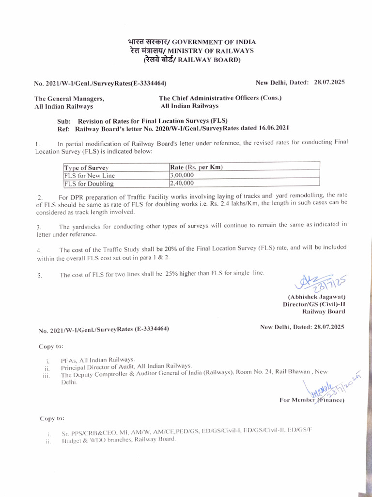 Revised FLS Rates for Indian Railways | PDF | Government Of India ...