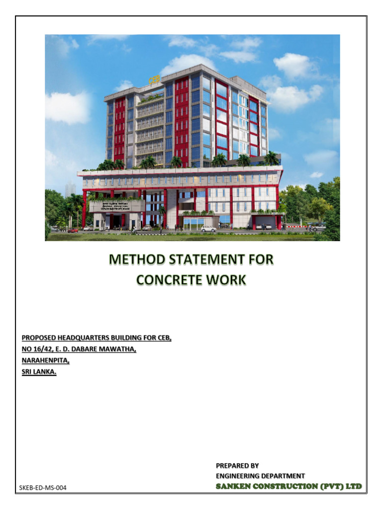 SKEB-ED-MS-004 (Method Statement For Concrete Work, 13.09.2021) | PDF ...