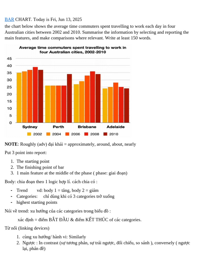 BAR. Writing Task 1. Ielts Asmr | PDF
