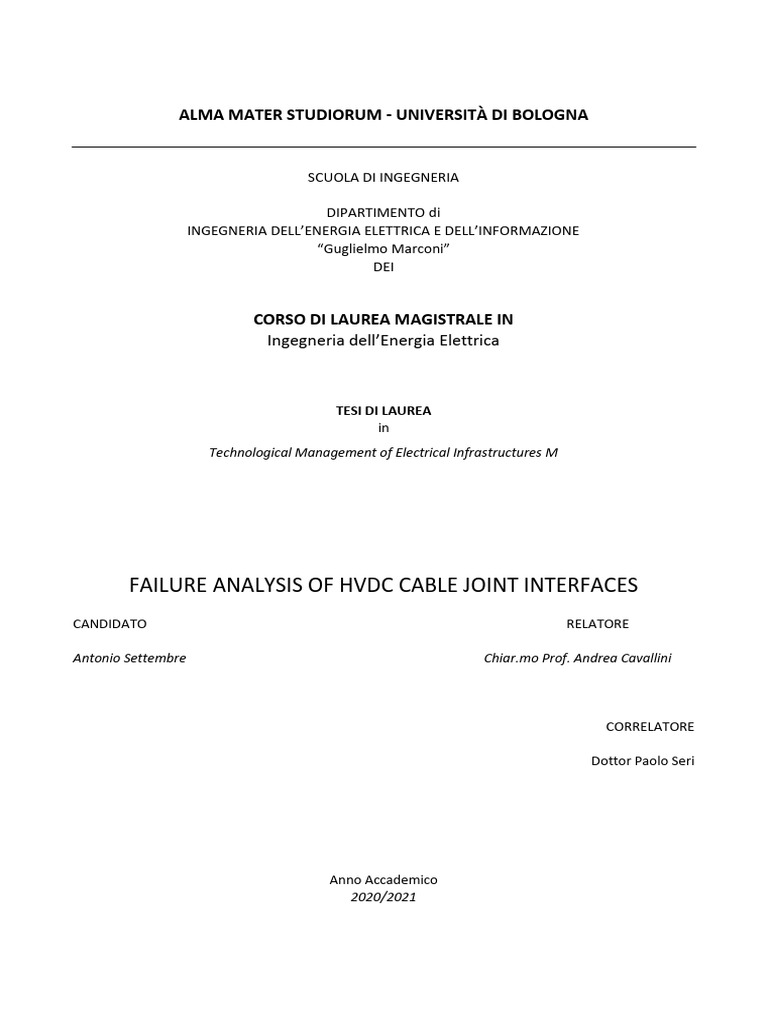 Failure Analysis of HVDC Cable Joint Interfaces | PDF | Electrical ...