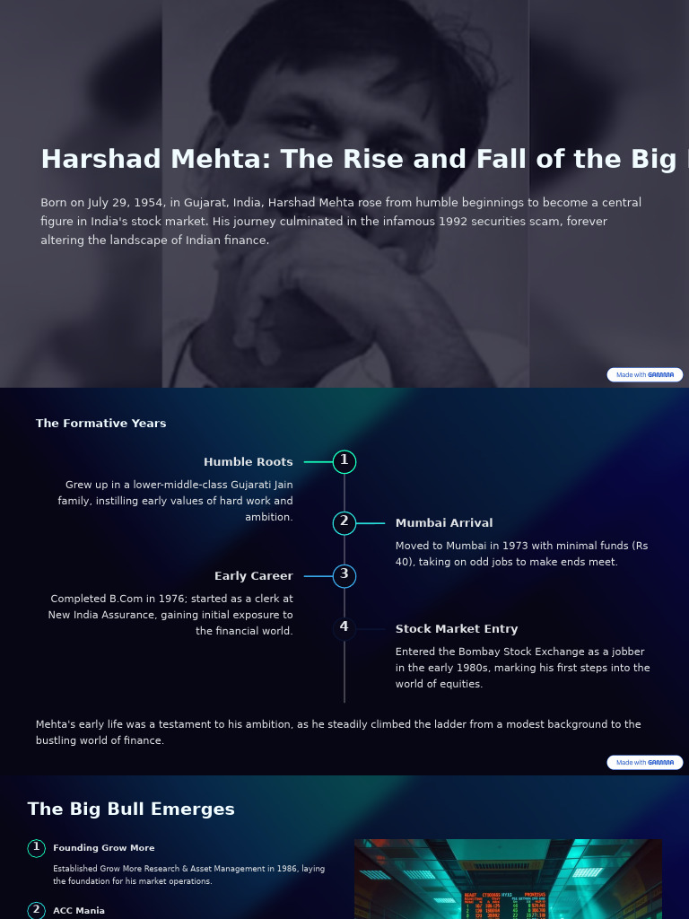 Harshad Mehta The Rise and Fall of The Big Bull | PDF | Financial Markets | Economies