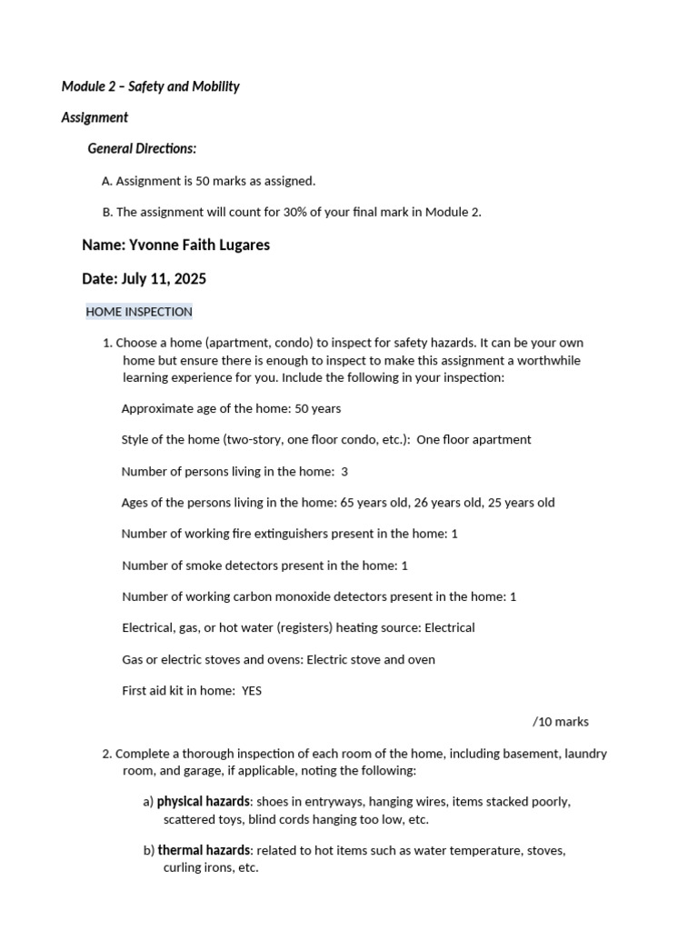 IV-3 Assigmt - Module 2 Safety & Mobility | PDF | Stove