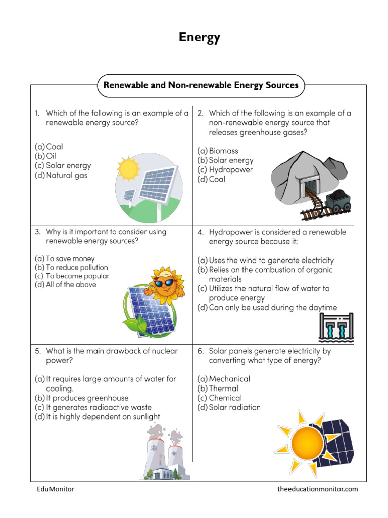Renewable vs Non-renewable Energy Quiz | PDF